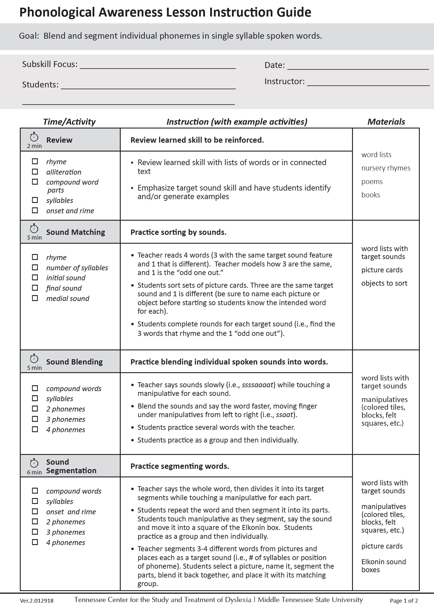 Instructional Materials – Tennessee Center for the Study and Treatment ...